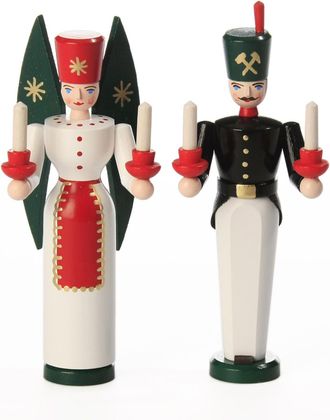 Rudolphs Schatzkiste Lichterfiguren Lichterfiguren Bergmann & Engel farbig - Klassisches Erzgebirge BxHxT 5,5x12x4,5cm NEU Bergmann & Engel Lichterfiguren farbig