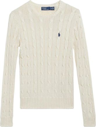 Polo Ralph Lauren Femme, Pulls, Blanc, Taille: 40 FR Pull Juliana en maille torsad&eacute;e