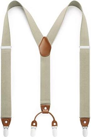 Hisdern Bretelles pour hommes avec bretelles tres robustes a 6 clips Jarretelles reglables de style Champagne style Y