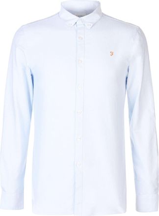 Farah Button-Down-Hemd f&uuml;r Herren, Oxford-Stil, Lang&auml;rmlig (Himmelblau)