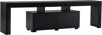 Dmora TV-Schrank Govone 180x31,3x50h cm Schwarz 2 B&ouml;den, 2 T&uuml;ren