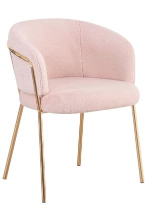 Novel Armlehnstuhl, Gold, Rosa, Metall, Textil, Rundrohr, 58x76x59.5 cm, Stoffauswahl, Esszimmer, Stühle, Esszimmerstühle, Armlehnenstühle