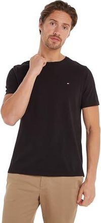 Tommy Hilfiger T-Shirt Manches Courtes Homme Essential Regular Fit Col Ras-du-Cou, Noir (Black), XS