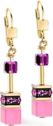 Coeur de Lion Ohrringe - GeoCUBE Iconic Ohrringe rosa-flieder - Gr. unisize - in Quarz - f&uuml;r Damen