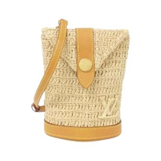 Louis Vuitton Sac bandouli&egrave;re Pochette Envelope Raffia Pre-owned - Femme - Pre-owned - Beige - Taille: ONE Size