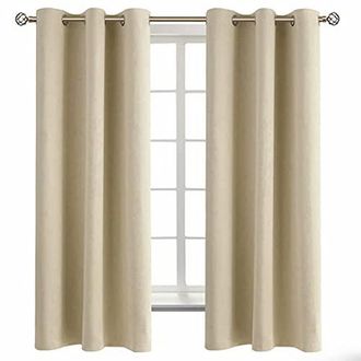 BGment Verdunkelungsvorhänge, 160 cm lang, 2 Paneele, Sonnenlichtblockierung, wärmeisoliert, Ösen, Fensterbehandlungsvorhänge für Schlafzimmer, 106 x 160 cm,
