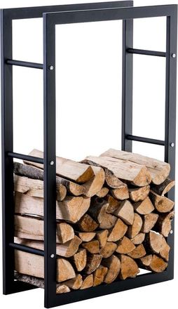 Clp Kaminholzregal Keri V3 I Kaminholzhalter Aus Metall In Schwarz Matt I Ohne Rückwand I In 8 Größen, Größe:25x60x100 cm