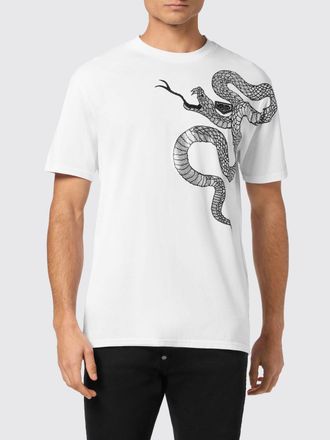 Philipp Plein T-shirt en coton avec imprim&eacute; serpent brod&eacute;