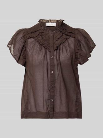 Neo Noir Regular Fit Bluse mi R&uuml;schenbesatz Modell Vinsa