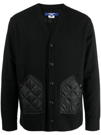 Junya Watanabe veste col v à empiècement matelassé - Noir