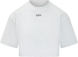 Off-white Femme, Tops, Blanc, Taille: 38 FR T-shirt court c&ocirc;tel&eacute;