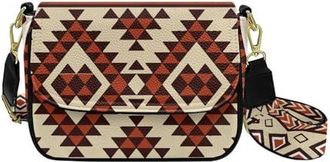 Hugs Idea Sac à main à bandoulière en cuir pour femme avec poche intérieure, portefeuille tendance, Aztec Tribal, Taille unique