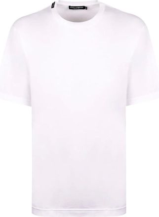 Dolce & Gabbana Homme, Tops, Blanc, Taille: XL T-shirt ras du cou en coton