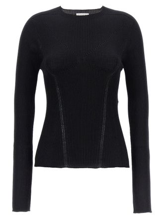 Lanvin Ribbed Cashmere Blend Sweater - Black