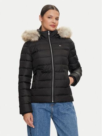 Tommy Jeans Daunenjacke Basic DW0DW18312 Schwarz Slim Fit