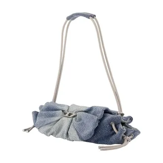 Diesel Womens Scrunch-D Small Shoulder Bag - Diesel Cotton Blue Shoulder-Hobo-Bags