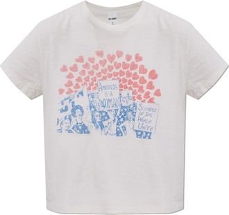 Re/Done Femme, Tops, Blanc, Taille: 40 FR T-shirt imprim&eacute;