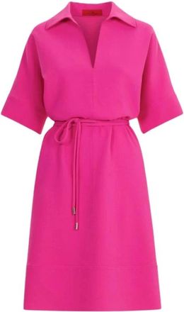 Carolina Herrera Femme, Robes, Rose, Taille: 36 FR Robe Cr&ecirc;pe Coupe Droite avec Col Polo