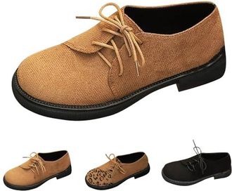 Generic Mocassins et mocassins pour femme, chaussures de marche avec talon plat, bout rond, ballerines, chaussures bateau &agrave; semelle plate, mocassins, style r&eacute;