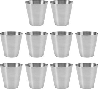 Amosfun Getr&auml;nkebecher Edelstahl 100 Ml 10 St&uuml;ck Stapelbare Trinkbecher Leicht Und Robust F&uuml;r Camping Und Zuhause