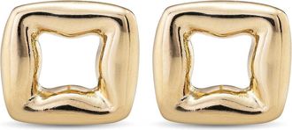 Uno De 50 UNOde50 Einer von 50 18 Karat vergoldeten Ohrsteckern mit kleinen quadratischen Gliedern und Würfelverschluss