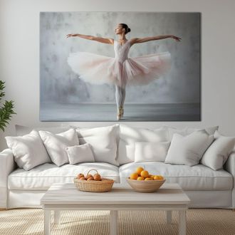 Generic Leinwand Bilder Rosa Kleid Ballerina, 120 x 80 cm Leinwandbilder - Bild auf leinwand - Wandbild XXL gro&szlig; Wandbilder f&uuml;r Wohnzimmer Schlafzimmer Badezi