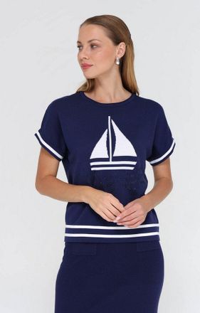 Passioni T-Shirt mit Segelboot-Motiv