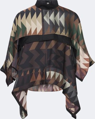 sacai Bedrucktes Top aus Satin