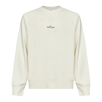 Stone Island Homme, Sweatshirts et sweats &agrave; capuche, Beige, Taille: S SweaT-shirt &agrave; col rond avec logo Compass