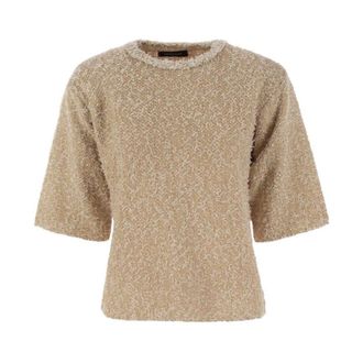 Fabiana Filippi Femme, Pulls, Beige, Taille: 40 FR Haut en maille textur&eacute;e