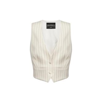 Dondup Gilet mit Nadelstreifen - - Suits - Damen - Wei&szlig; - S