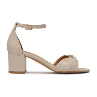 Kazar Zeitlose Ledersandalen mit bedecktem Absatz - - Shoes - Damen - Beige - 38 EU