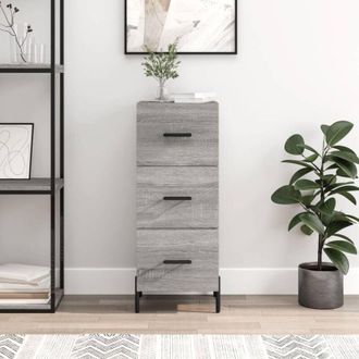 vidaXL Sideboard Grau Sonoma 34,5x34x90 cm Holzwerkstoff Vidaxl