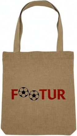 Fabulous Sac Shopping Tote Bag Aspect Lin - Footur Football Future Sport Foot Ballon - Sac de Courses Toile Epaisse 360g Beige Naturel Cabas Port&eacute; Epaule Solid