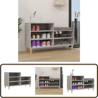 vidaXL Vidaxl - Schuhregal Betongrau 102x36x60 cm Holzwerkstoff - Schuhschrank - Schuhregal - Garderobe - Einbauschrank - Wohnzimmermöbel