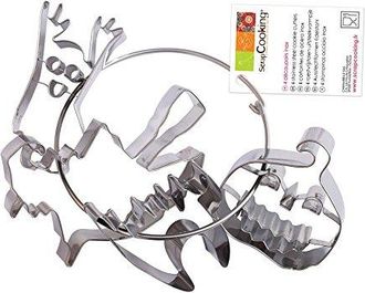 ScrapCooking 2045 Halloween Set 4 Ausstecher auf Kleiderbügel Edelstahl Mehrfarbig 21 x 14 x 7,5 cm