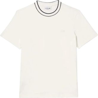 Lacoste Homme, Tops, Blanc, Taille: 2XL T-shirt &agrave; col ray&eacute;