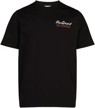 Les Deux T-shirt droit &agrave; motif brod&eacute; en coton