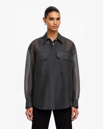 Arket Hemd Aus Seidenorganza -Grau