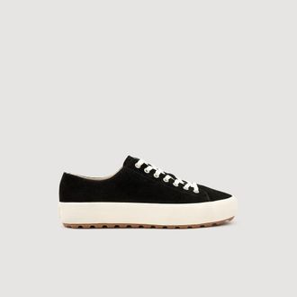 Sandro Niedrige Sneakers aus Spaltleder
