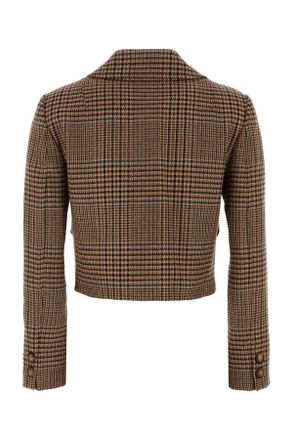 Etro Houndstooth Wool Blazer - Brown