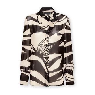 Elena Miro Bedruckte Georgette-Bluse mit Schleife - - Blouses & Shirts - Damen - Schwarzk - M