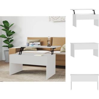 vidaXL Couchtisch Wei&szlig; 80x50,5x41,5 cm Holzwerkstoff - Couchtisch - Wohnzimmertisch - Holzwerkstoff - Wei&szlig;er Couchtisch - H&ouml;henverstellbarer Tisch