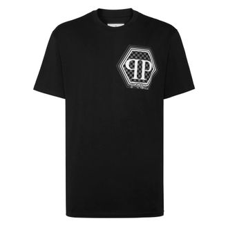 Philipp Plein T-Shirt Rundhals Hexagon - - Tops - Herren - Schwarzk - S