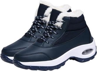 Garneck Bottes de Neige dHiver pour Femme -Mollet Semelle Antid&eacute;rapante Coussin dAir Doublure Chaude en Tissu Pelucheux Taille 36 Couleur Bleu Chaussures Conf