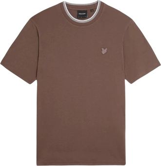 Lyle & Scott Homme, Tops, Brun, Taille: L T-Shirt Classique à Col Rond en Coton