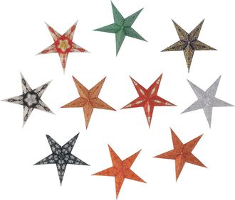 Guru Shop 10 STK. Papier Ministern Für Lichterkette 20 cm, Faltbar - Multicolour