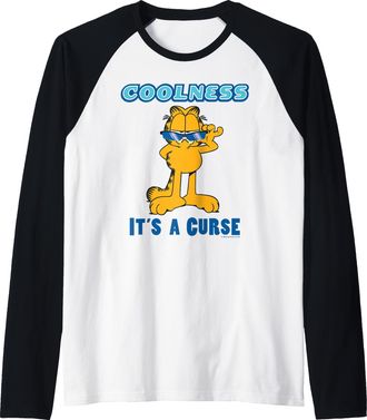 Garfield Comic-Motiv in stehender Pose im Retro-Look mit lustigem Katzenmotiv Raglan
