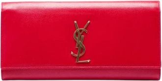 Saint Laurent Pre-owned Leather Clutch - Femme - Pre-owned - Rouge - Taille: ONE Size