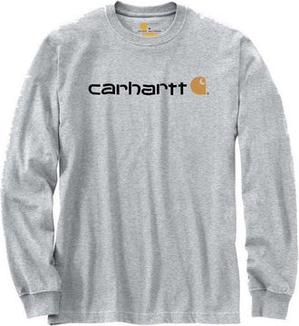 Carhartt Work in Progress Langarmshirt Carhartt Long-Sleeve Logo grau